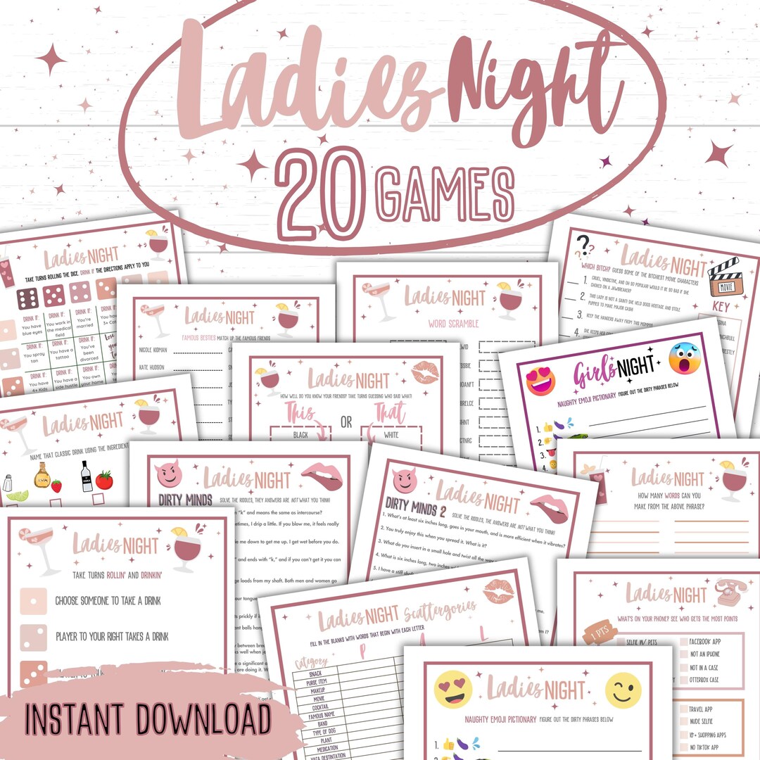 Ladies Night Games | Ladies Night Printable Game Bundle | Drinking ...