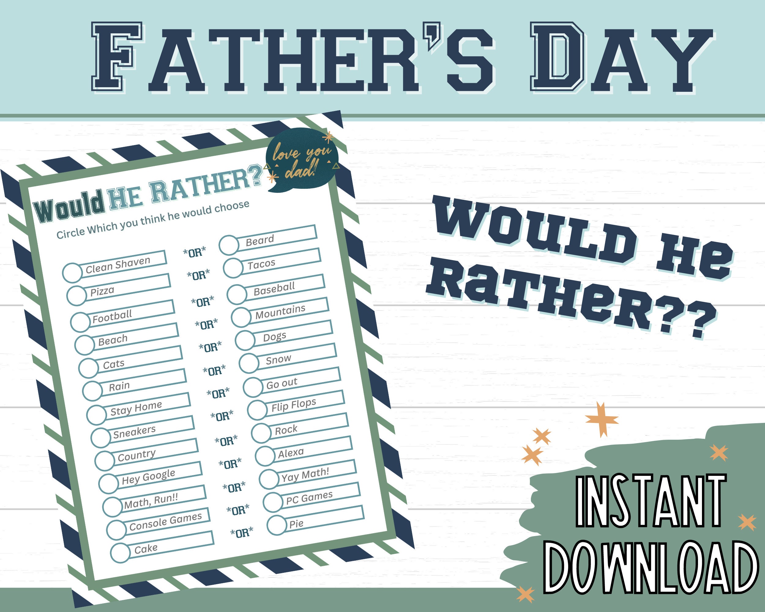 Printable Fathers Day Games Father's Day Games Party Games Games for ...