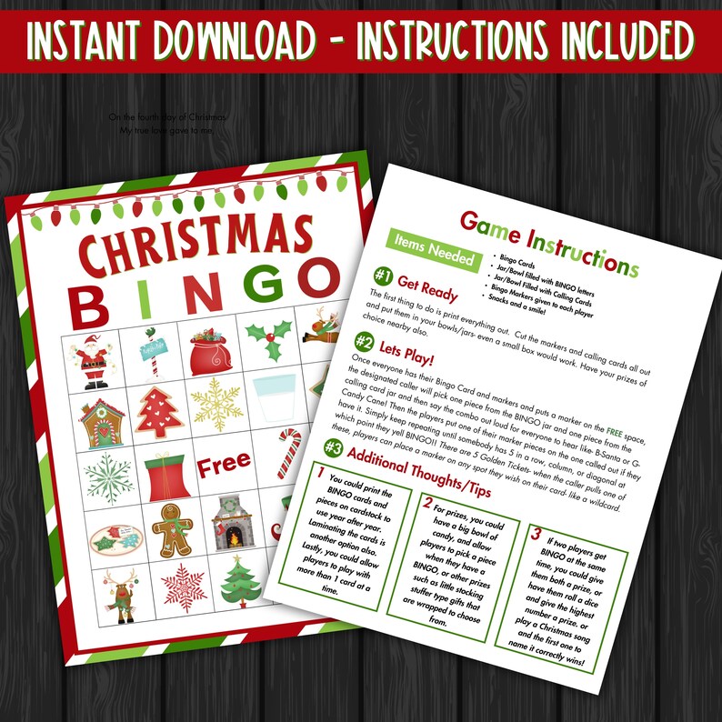 Christmas Games, Christmas Printables, Fun Christmas Bingo Game for All ...