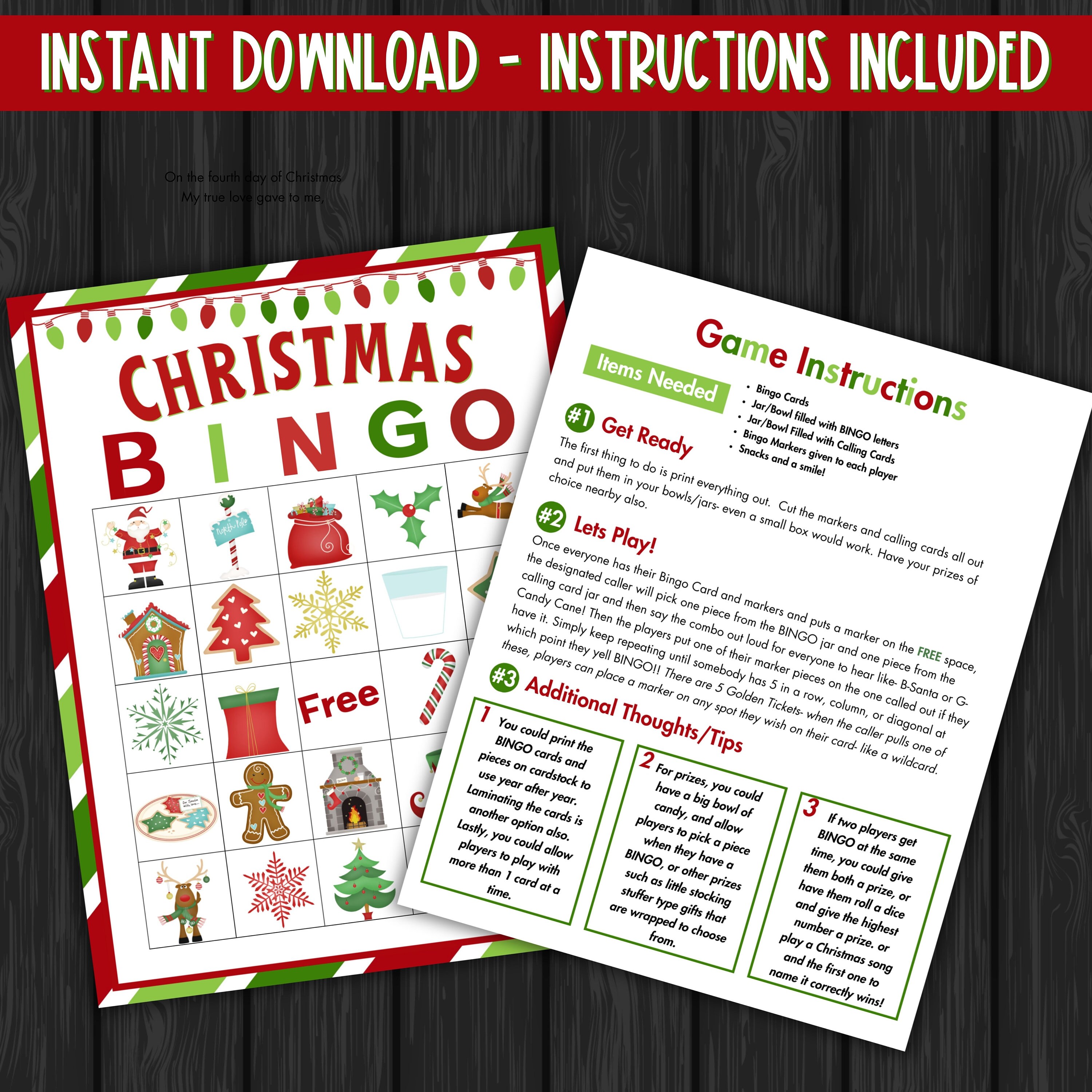 Christmas Bingo | Printable Christmas Bingo | 50 Christmas Bingo Cards ...