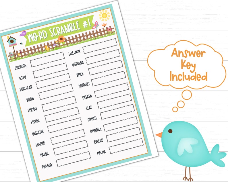 Spring Game for Kids | Printable Word Game | Spring Printable Game ...