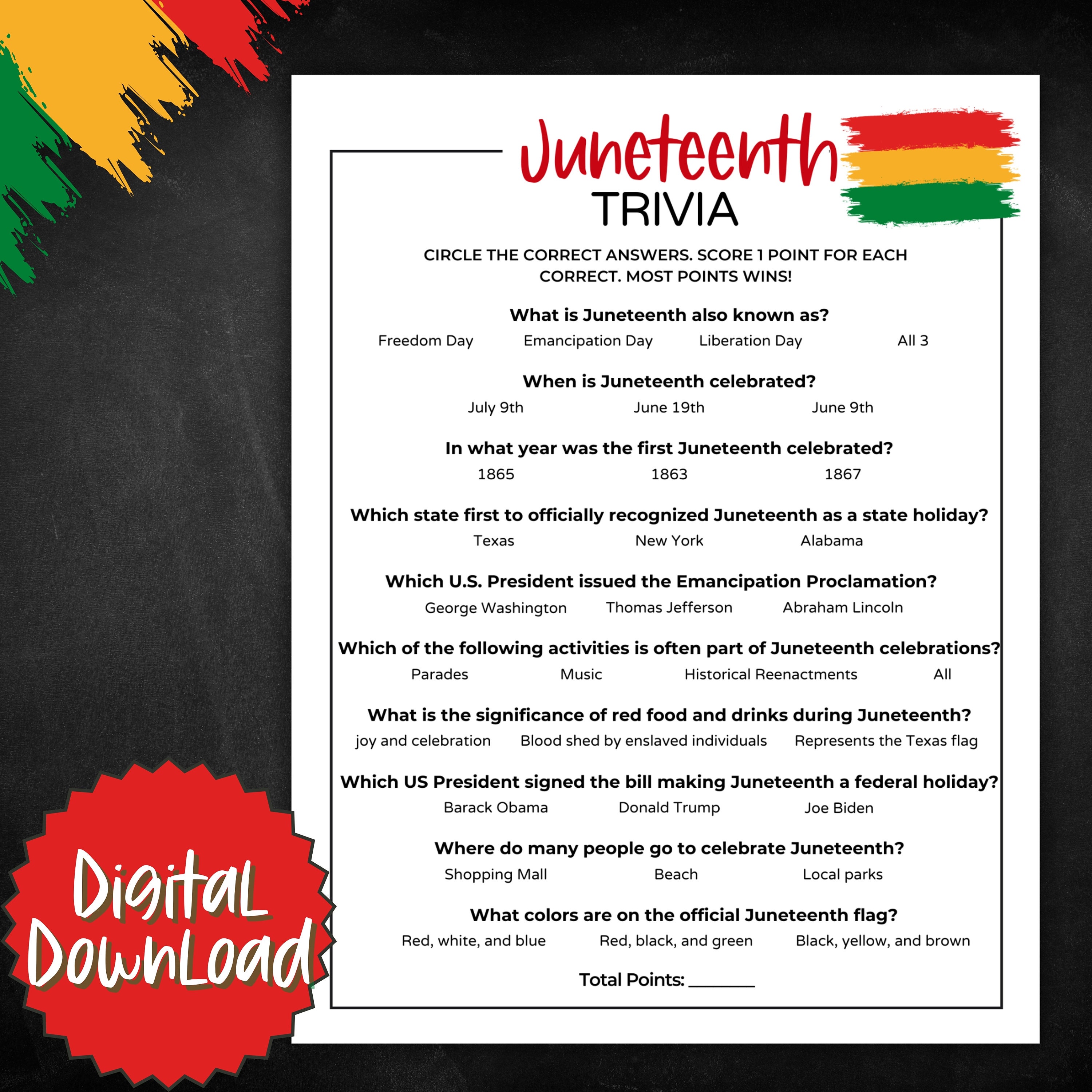 Juneteenth Trivia Game | Juneteenth Quiz | African American History ...