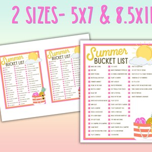 Summer Bucket List Printable Summer Activity Printable Summertime Game ...