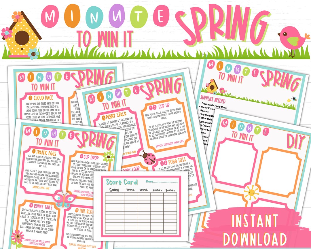Spring Printable Game | Spring Minute to Win It | Kids Spring ...