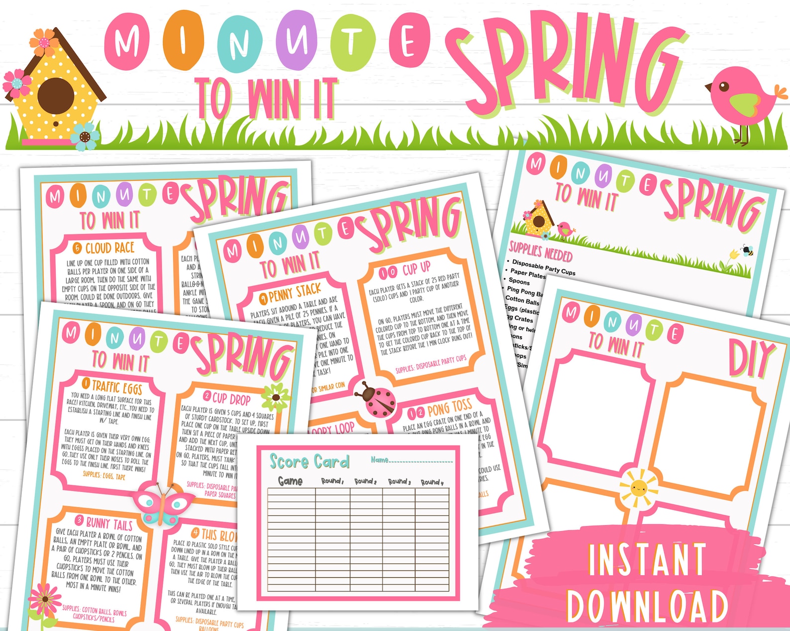 Spring Printable Game | Spring Minute to Win It | Kids Spring ...