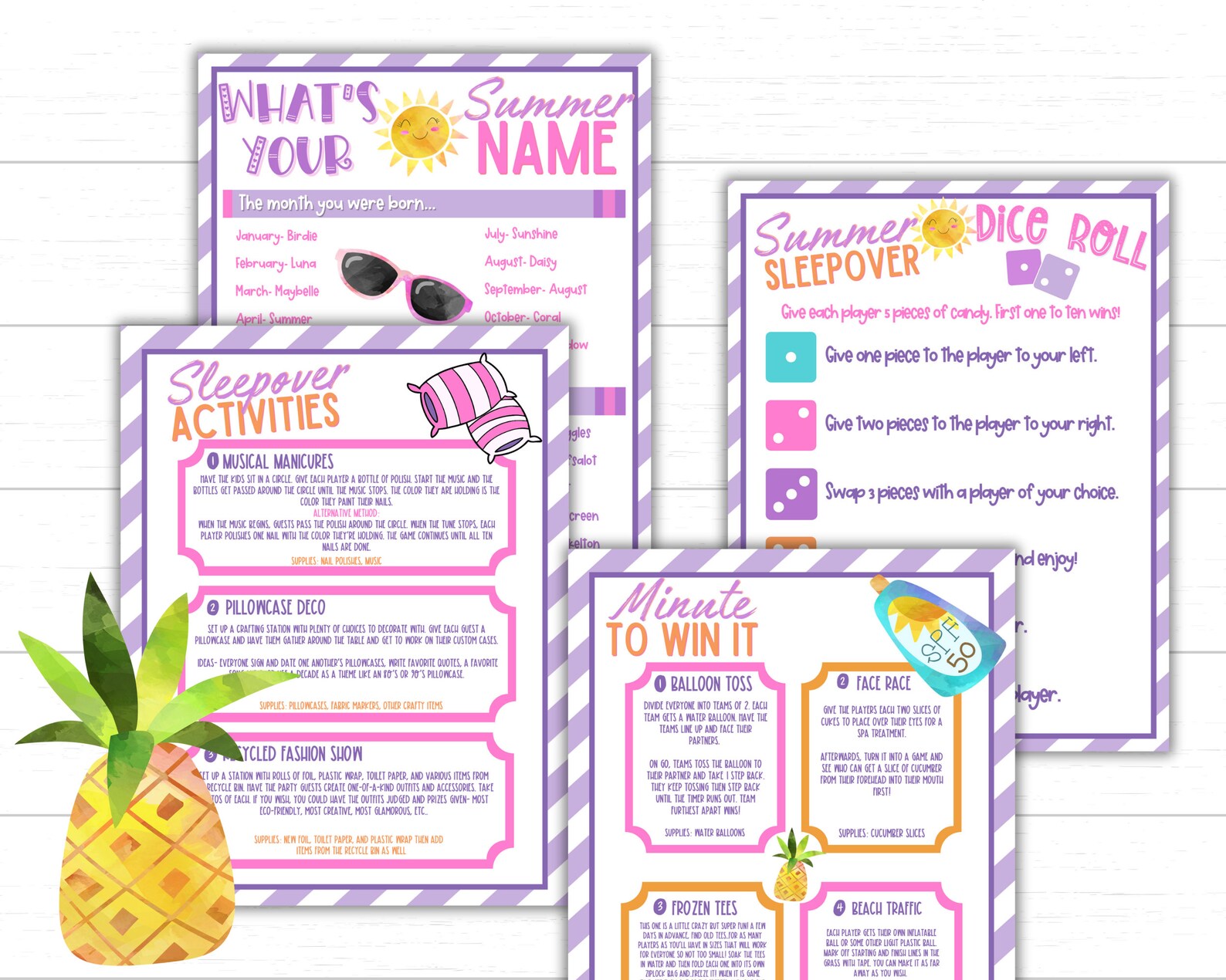 Sleepover Game Bundle | Slumber Party Activity | Pajama Party Games ...