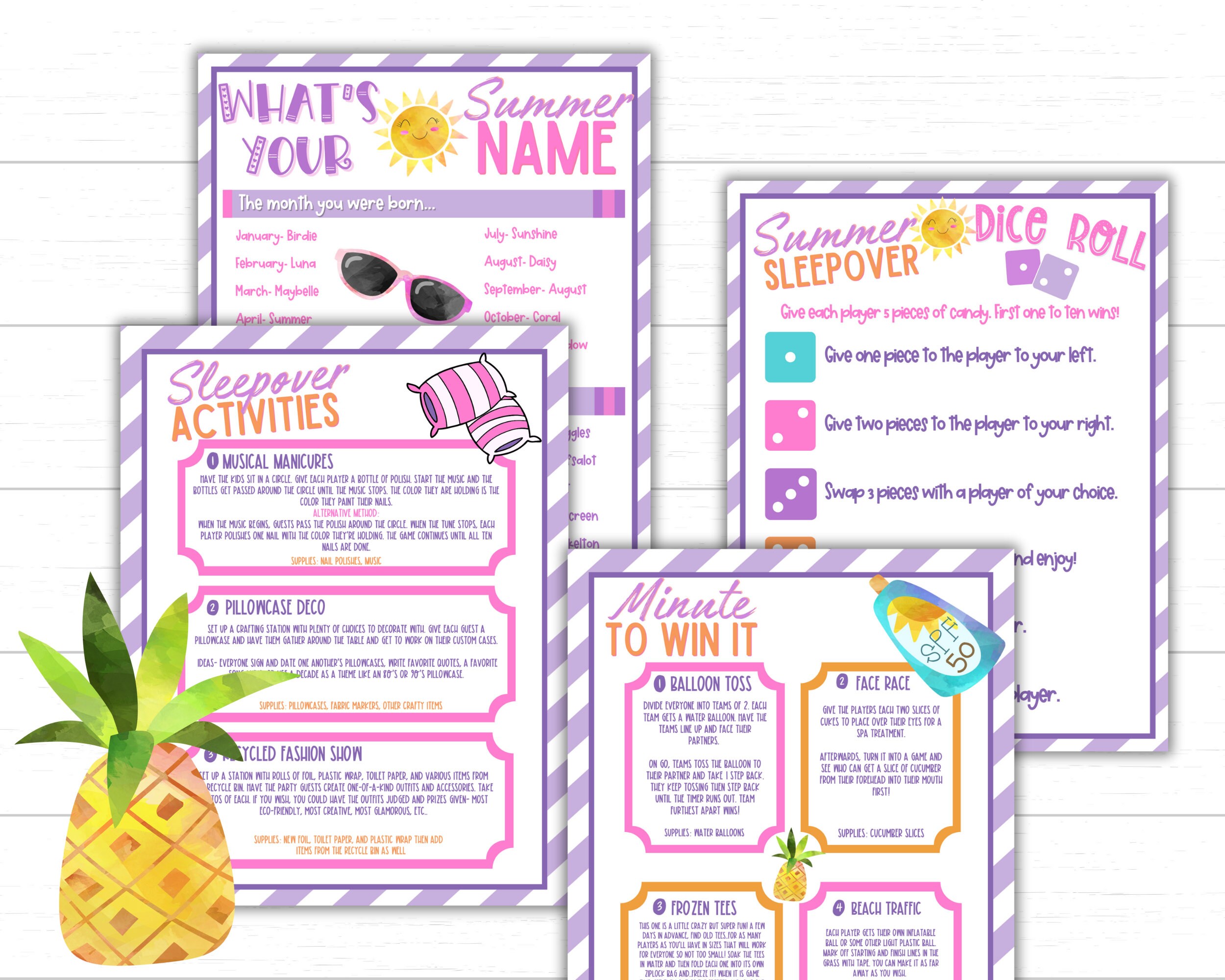 Sleepover Game Bundle | Slumber Party Activity | Pajama Party Games ...