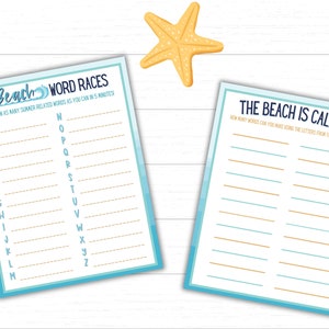Beach Word Game Set | Printable Summer Beach Word Search | Word ...