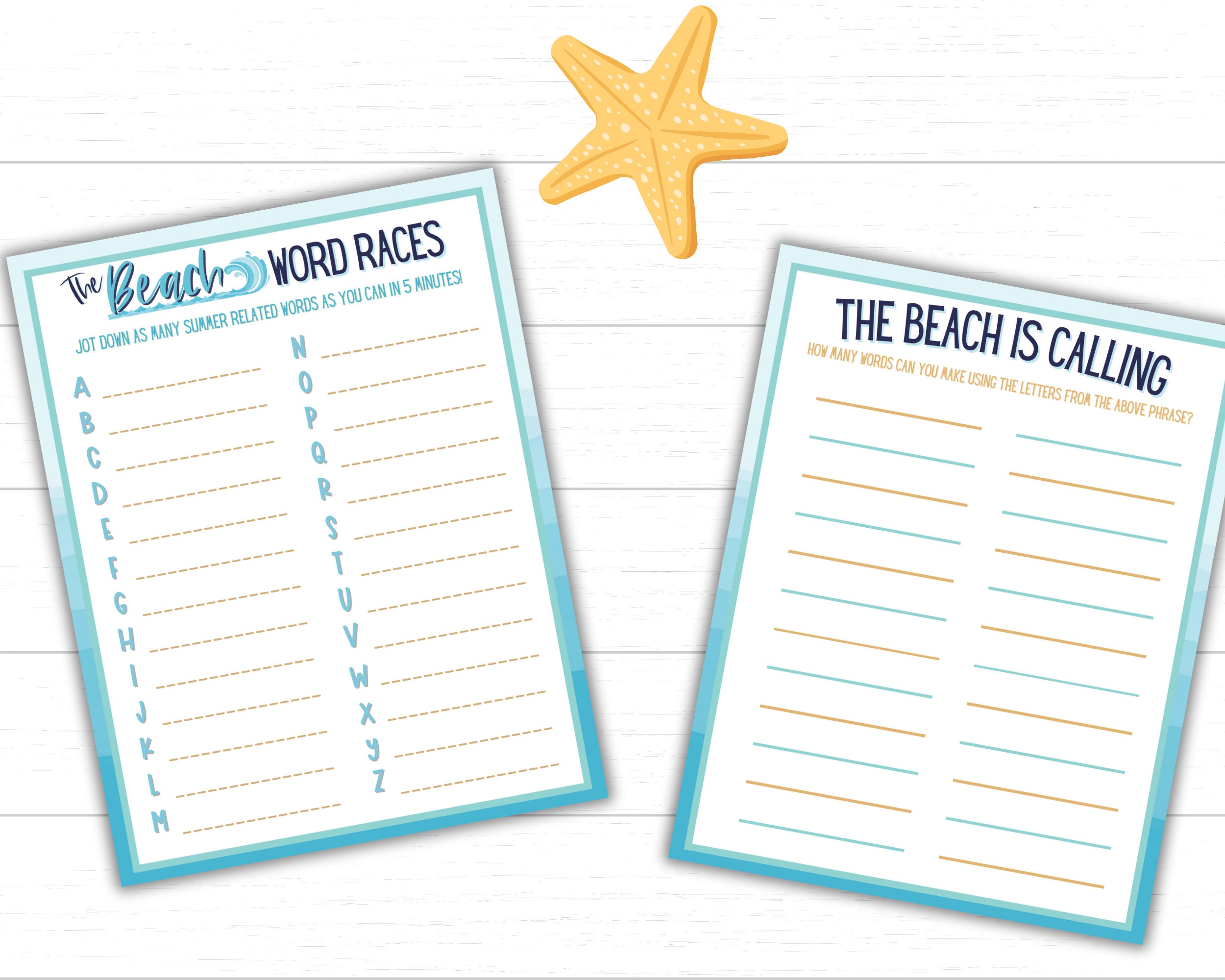 Beach Word Game Set | Printable Summer Beach Word Search | Word ...