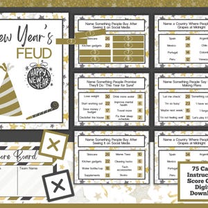 New Year’s Eve Game Family Feud, 2025 New Years Eve Party Games, Fun ...