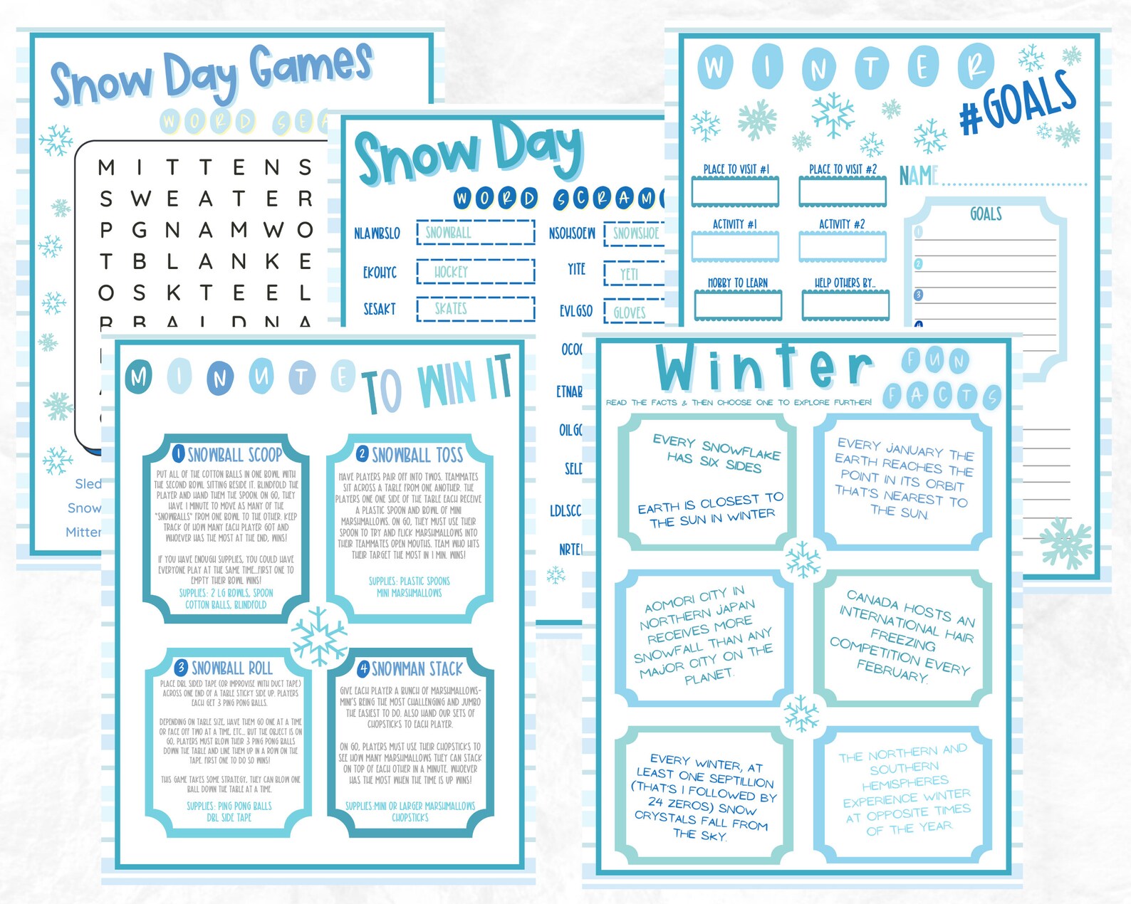 Snow Day Games, Snow Day Activities, Kids Snow Day Games, Snow Day ...