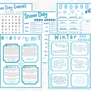 Snow Day Games, Snow Day Activities, Kids Snow Day Games, Snow Day ...