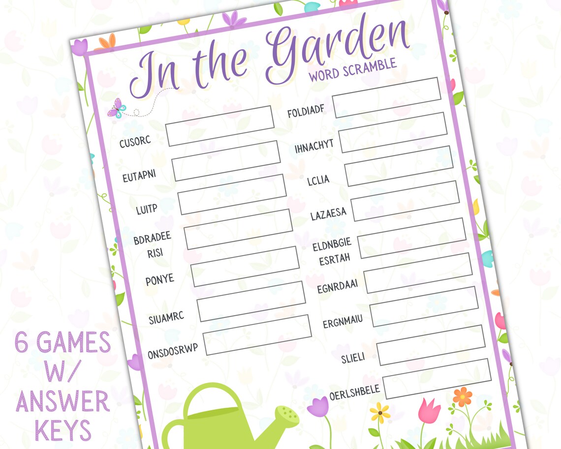 Spring Printable Games Garden Printable Games Spring Flower Games ...