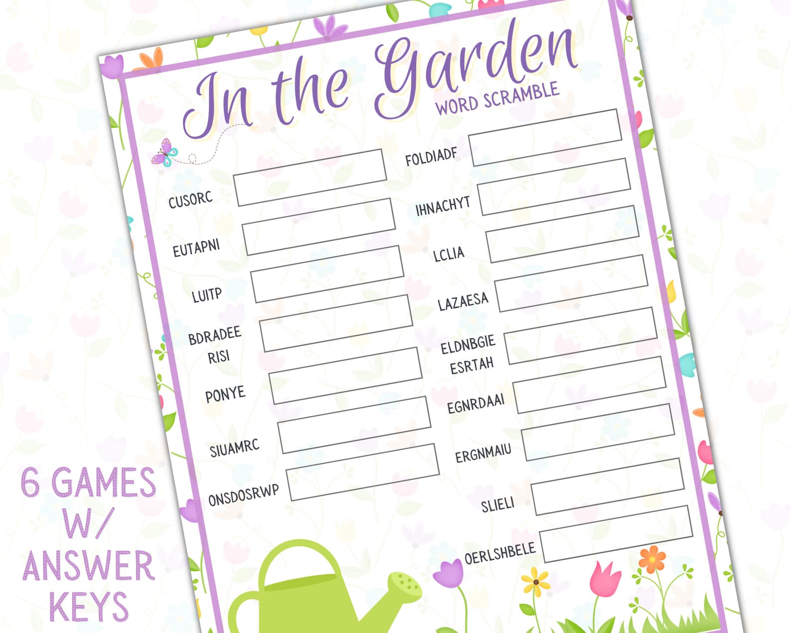 Spring Printable Games Garden Printable Games Spring Flower Games ...