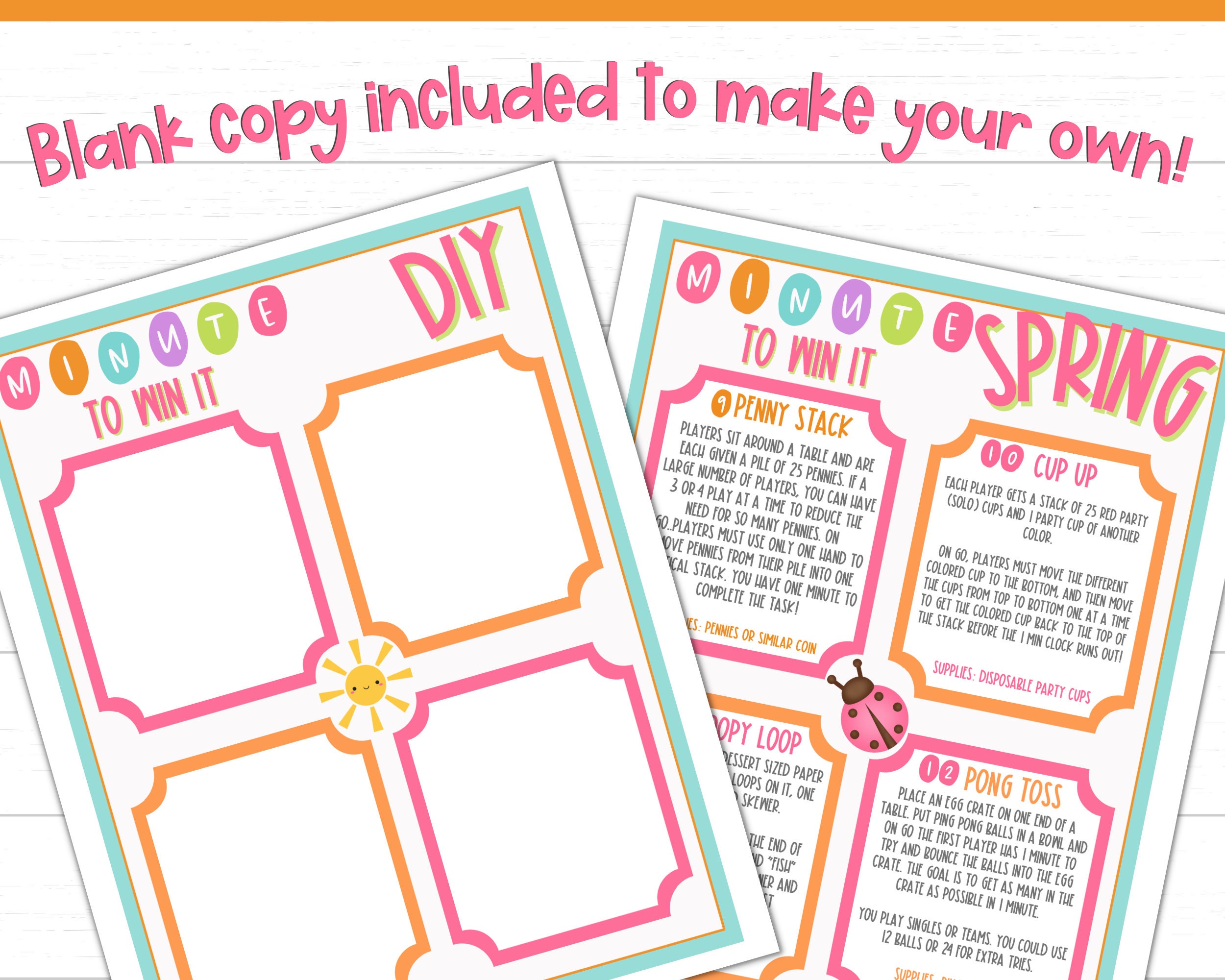 Spring Printable Game | Spring Minute to Win It | Kids Spring ...