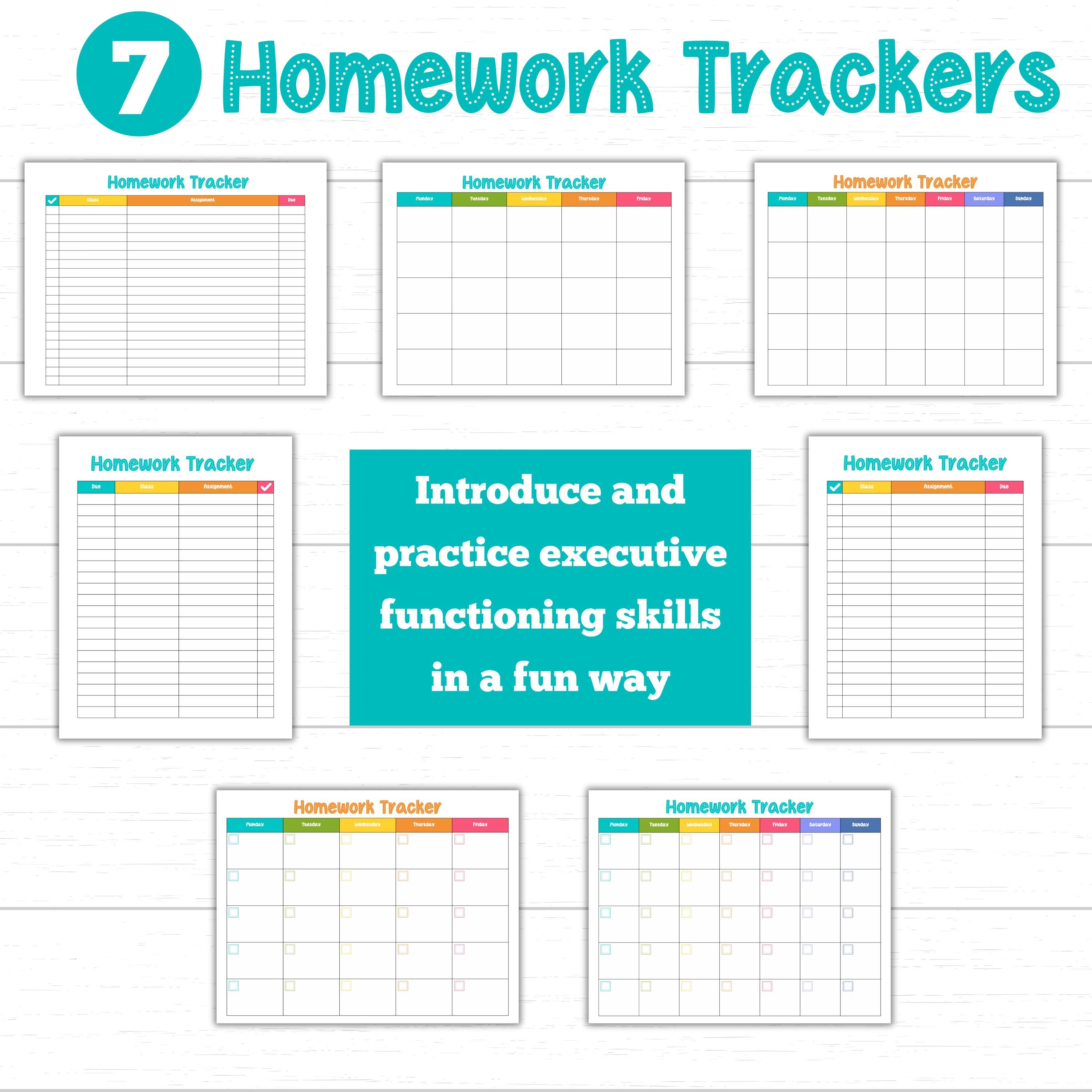 Assignment Tracker for Kids, Printable Student Planner With Reading ...