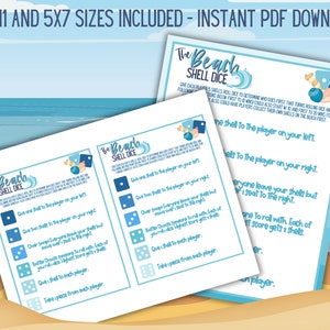 Beach Seashell Dice Game | Printable Summer Dice Game | Kids | Teen ...