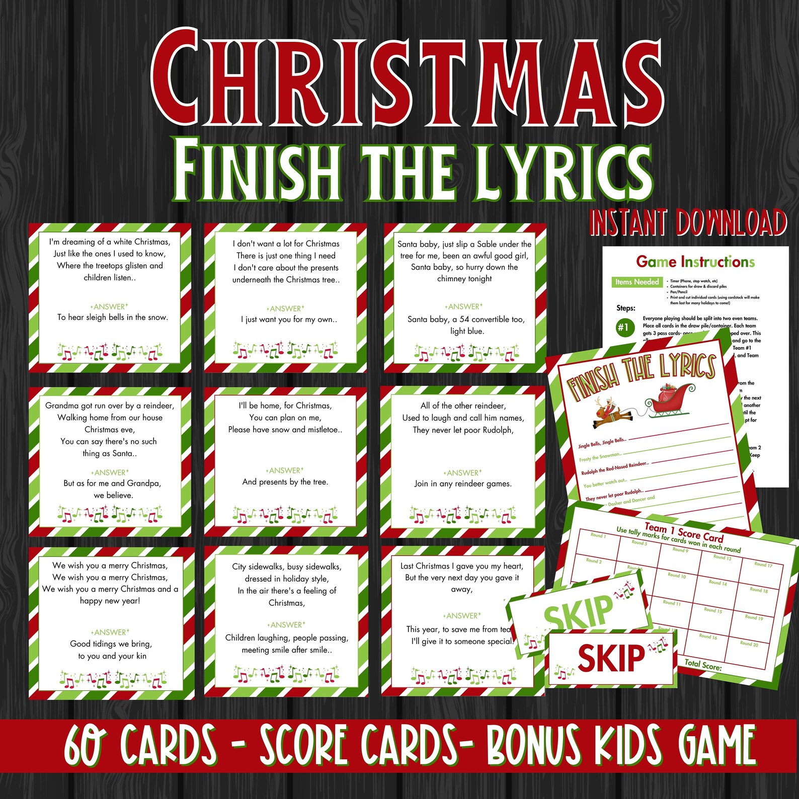 Christmas Finish the Lyrics Game | Party | Christmas Carols Game ...