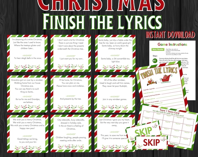 Christmas Finish the Lyrics Game | Party | Christmas Carols Game ...
