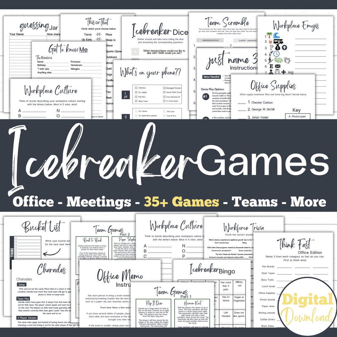 Team Building Games | Icebreaker Game | Team Building Game Set | 35 ...