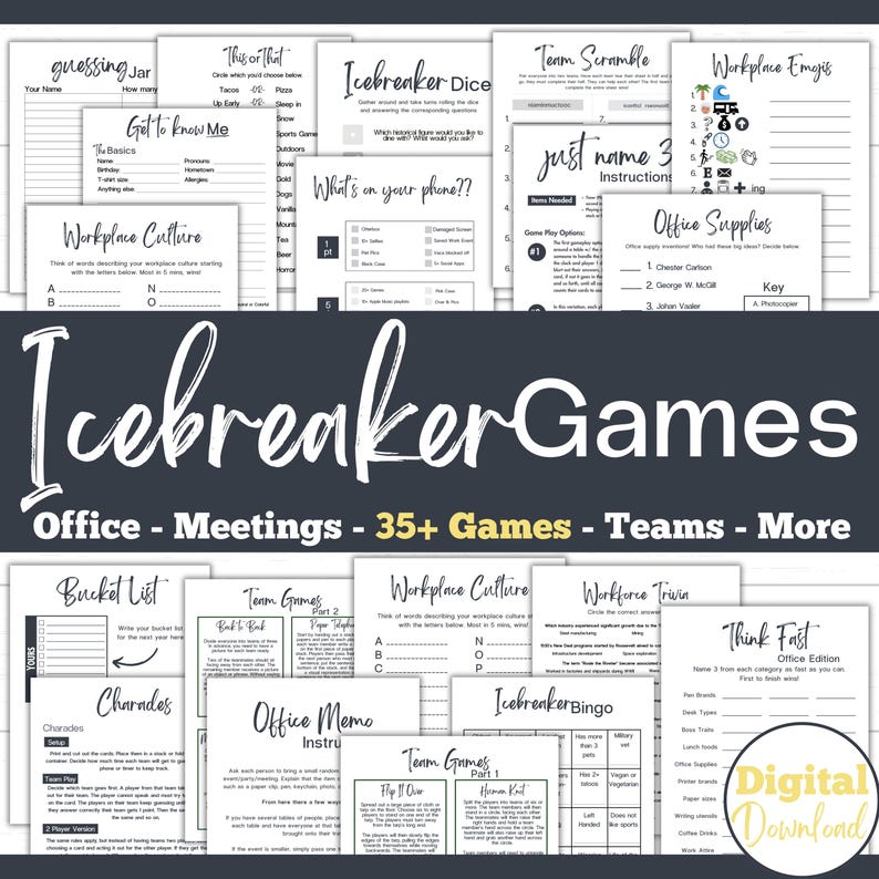 Fun Office Games, 35+ Office Party Games and Activities, Printable ...
