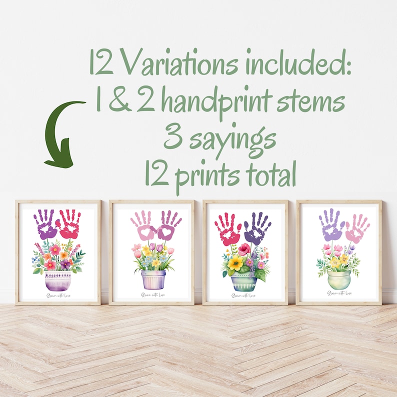 Mothers Day Handprint Printable | Mother's Day Handprint Floral Art ...