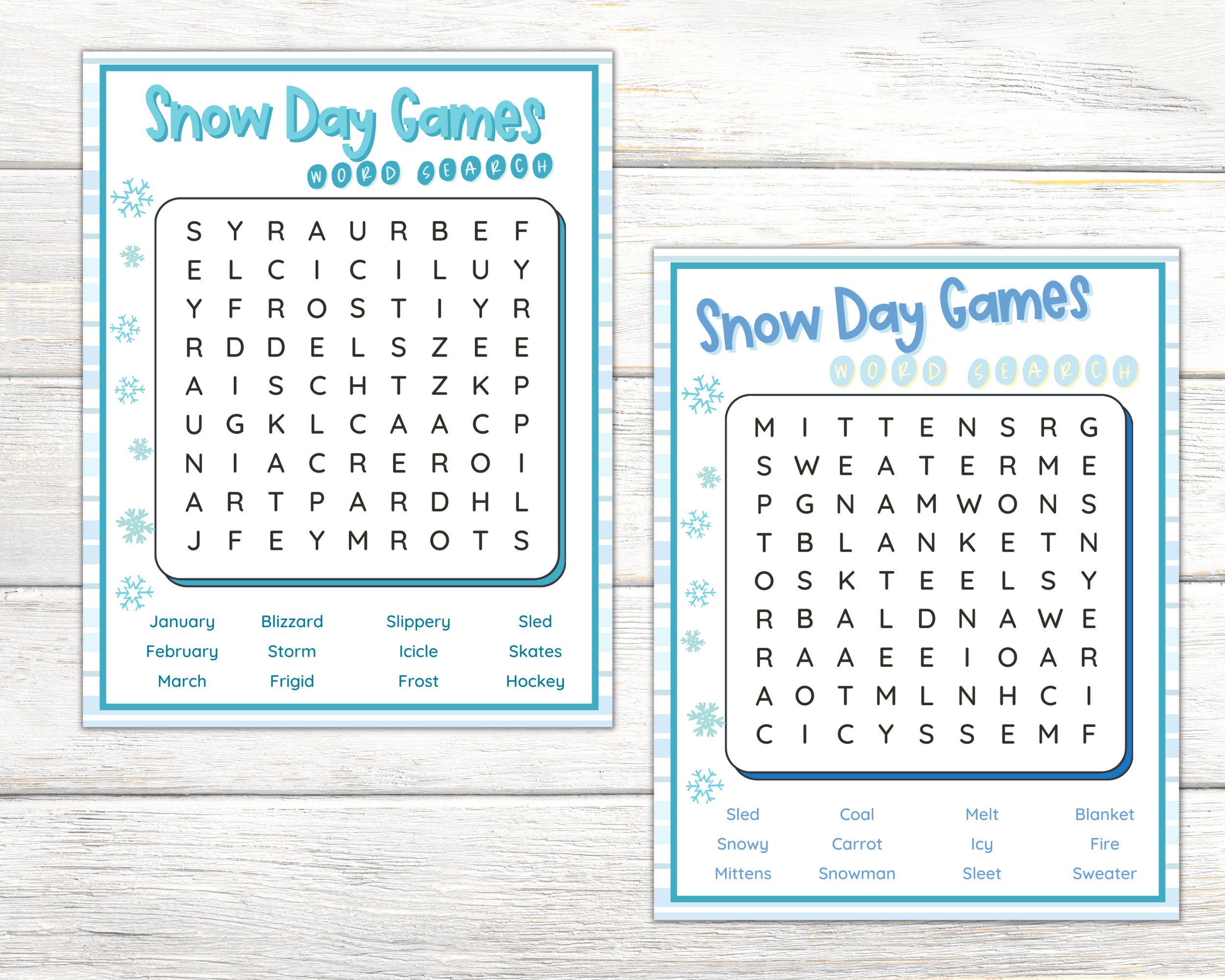 Snow Day Word Search Printable - Word Search Maker