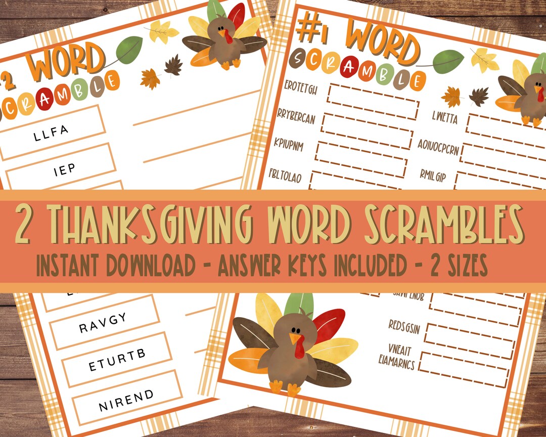 Thanksgiving Word Scramble | Thanksgiving Kid Games | Thanksgiving ...