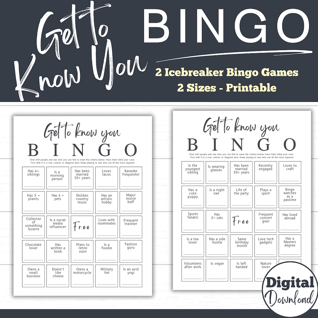Get to Know You Bingo | Find Someone Who Bingo | Find the Guest Bingo ...