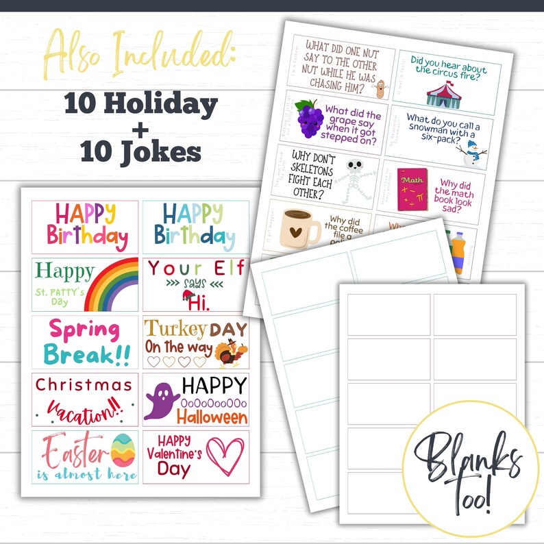 First Day of School | School Lunch Box Notes | Printable Lunchbox Notes ...