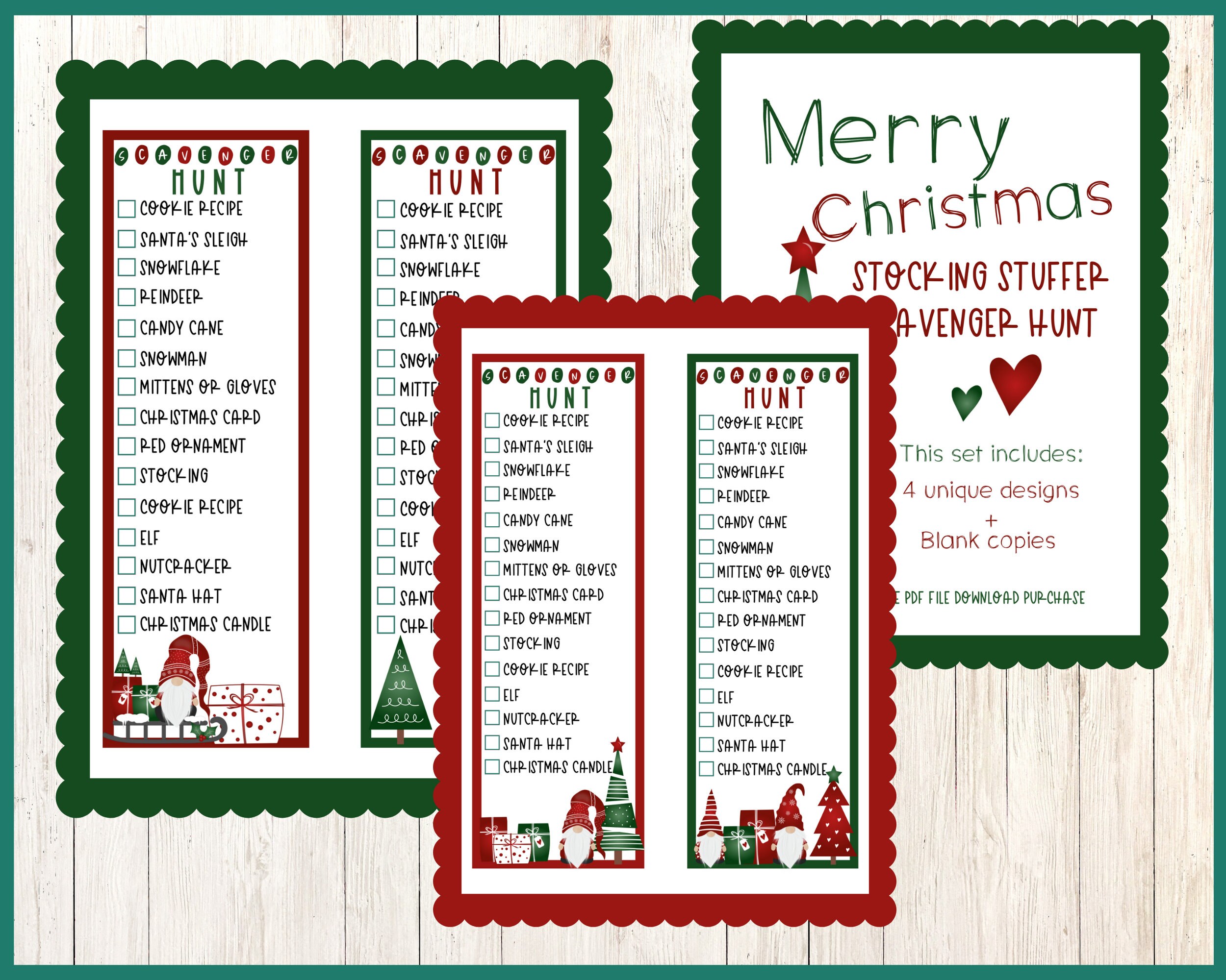 Christmas Stocking Stuffer Game Printable Scavenger Hunt Kid Holiday ...