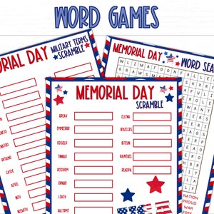 Memorial Day Games | Printable Memorial Day Games | Party Games ...