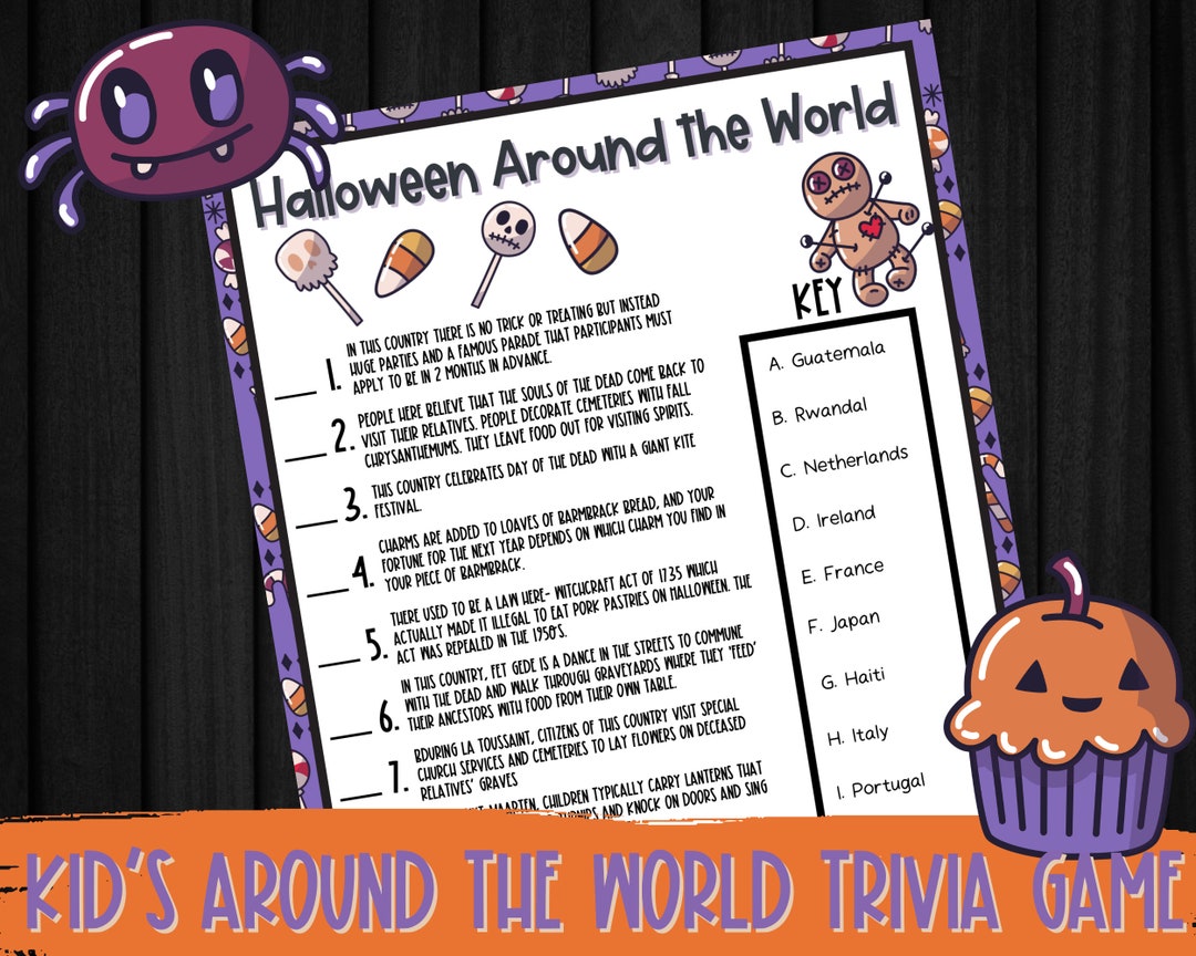 Halloween Trivia for Kids, Halloween Fun Facts, Halloween Printable ...