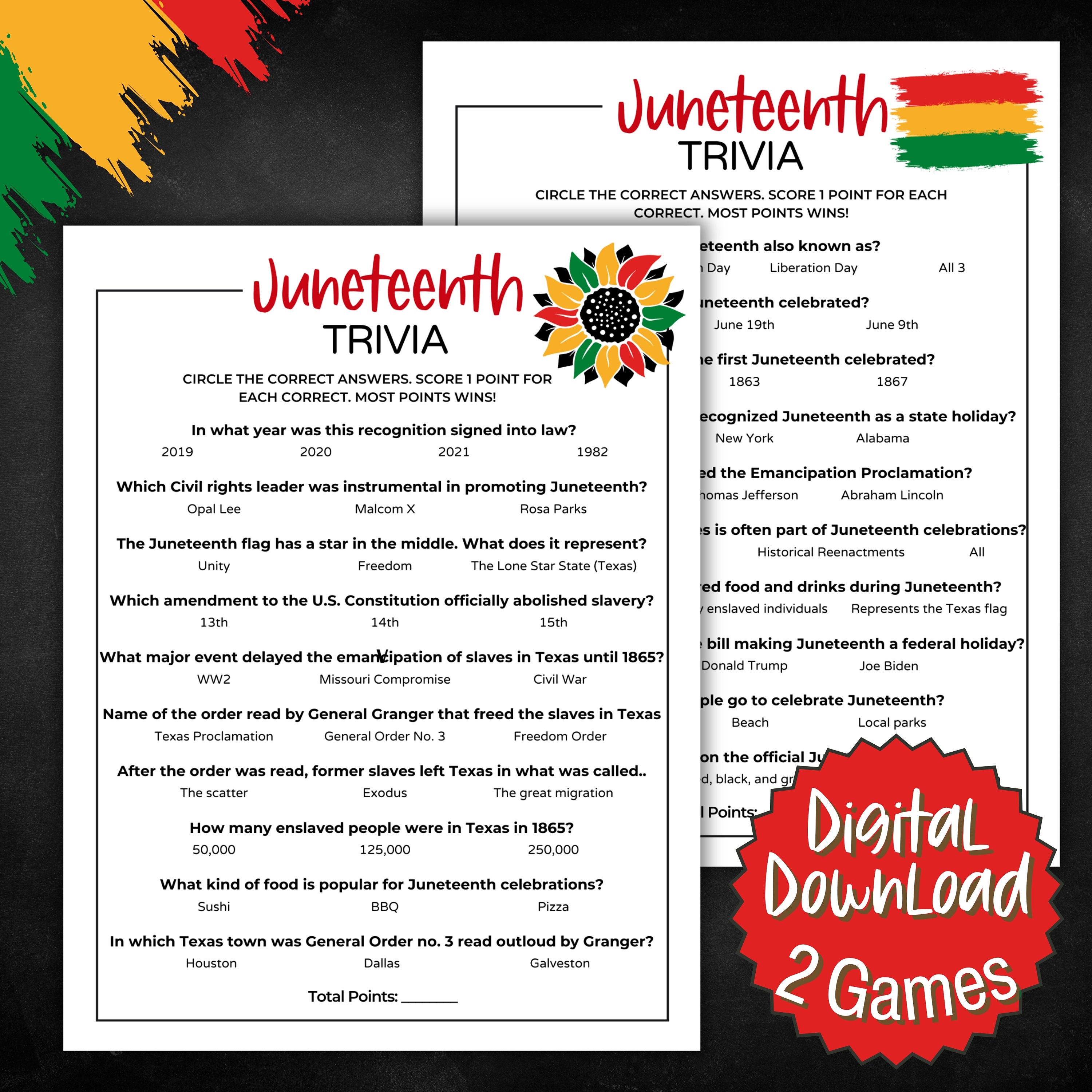 Juneteenth Trivia Game | Juneteenth Quiz | African American History ...