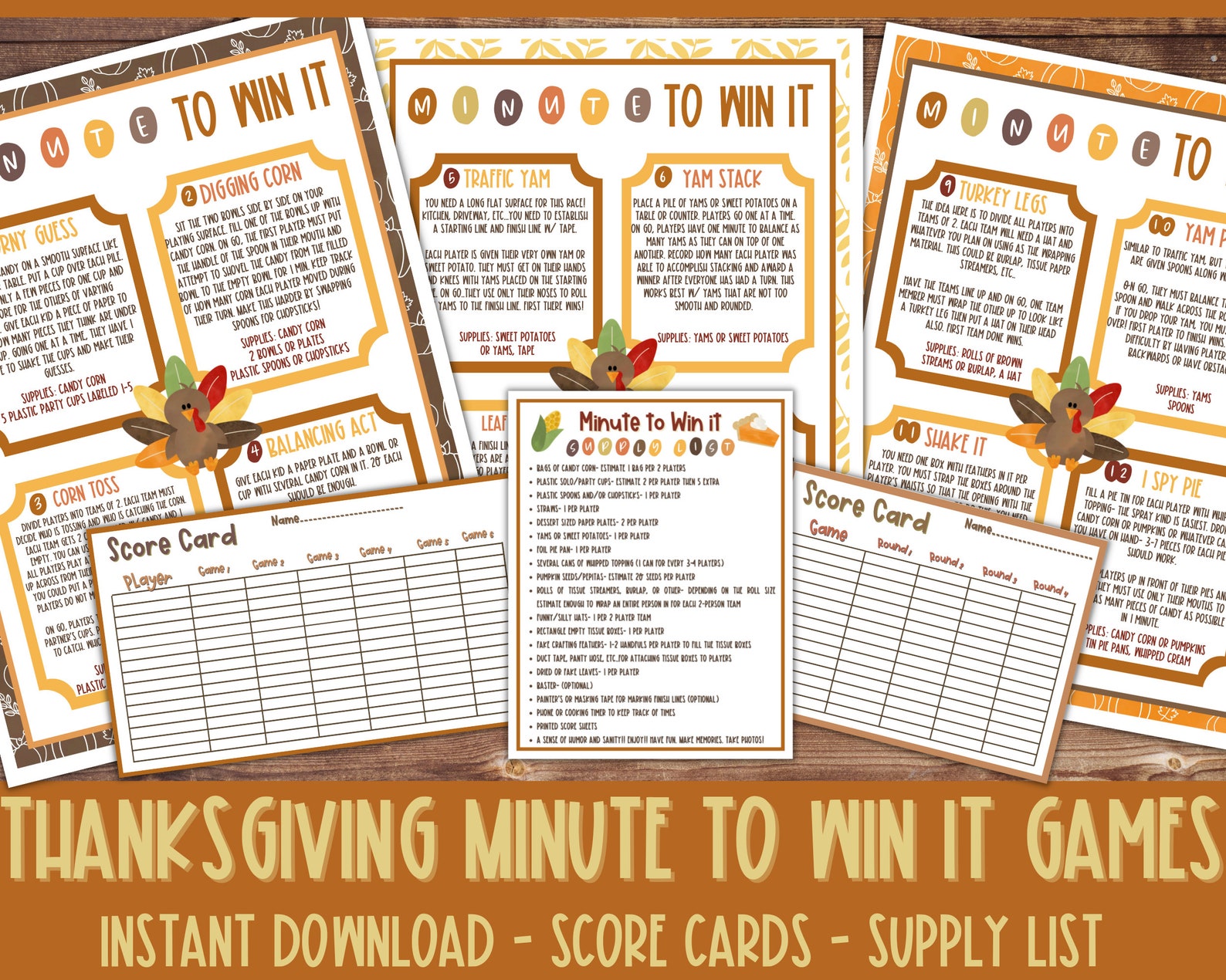 Thanksgiving Minute to Win It | Thanksgiving Party Game | Kids ...