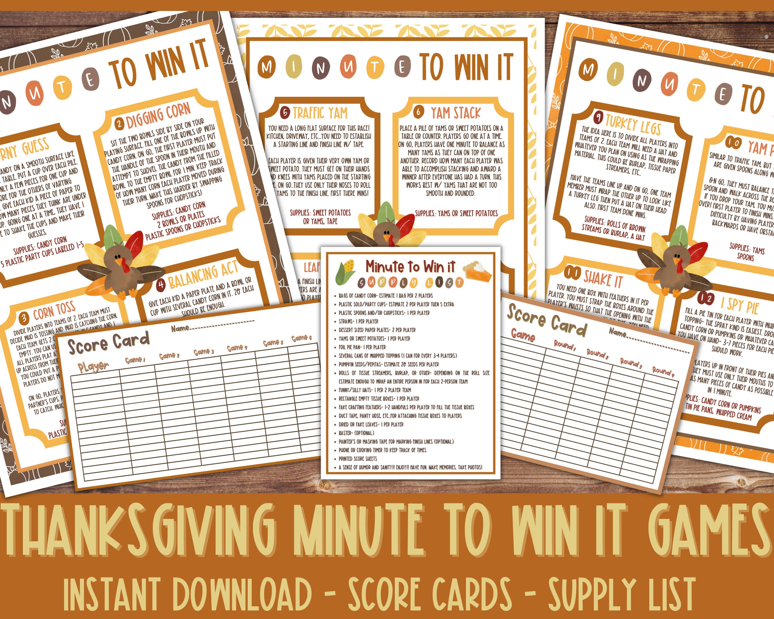 Thanksgiving Minute to Win It | Thanksgiving Party Game | Kids ...