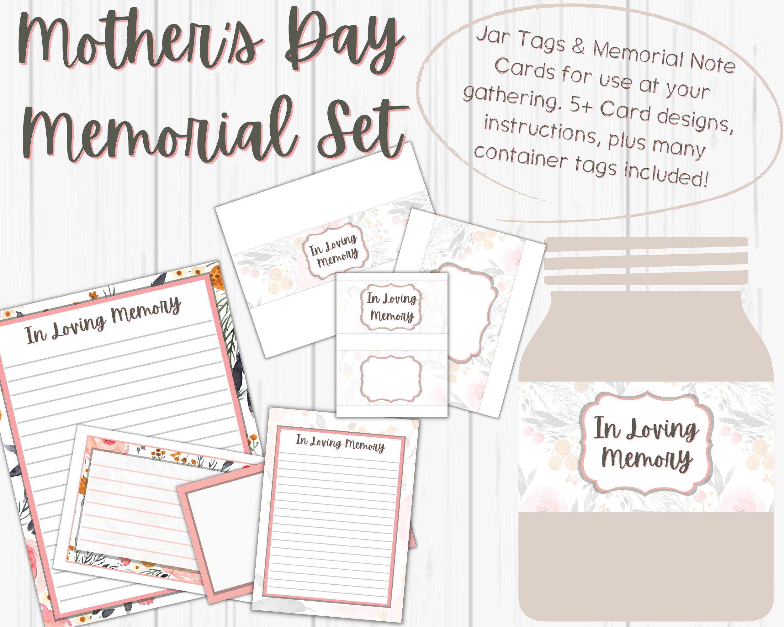 Mother's Day Memorial Printable Mothers Day in Remembrance Mother ...