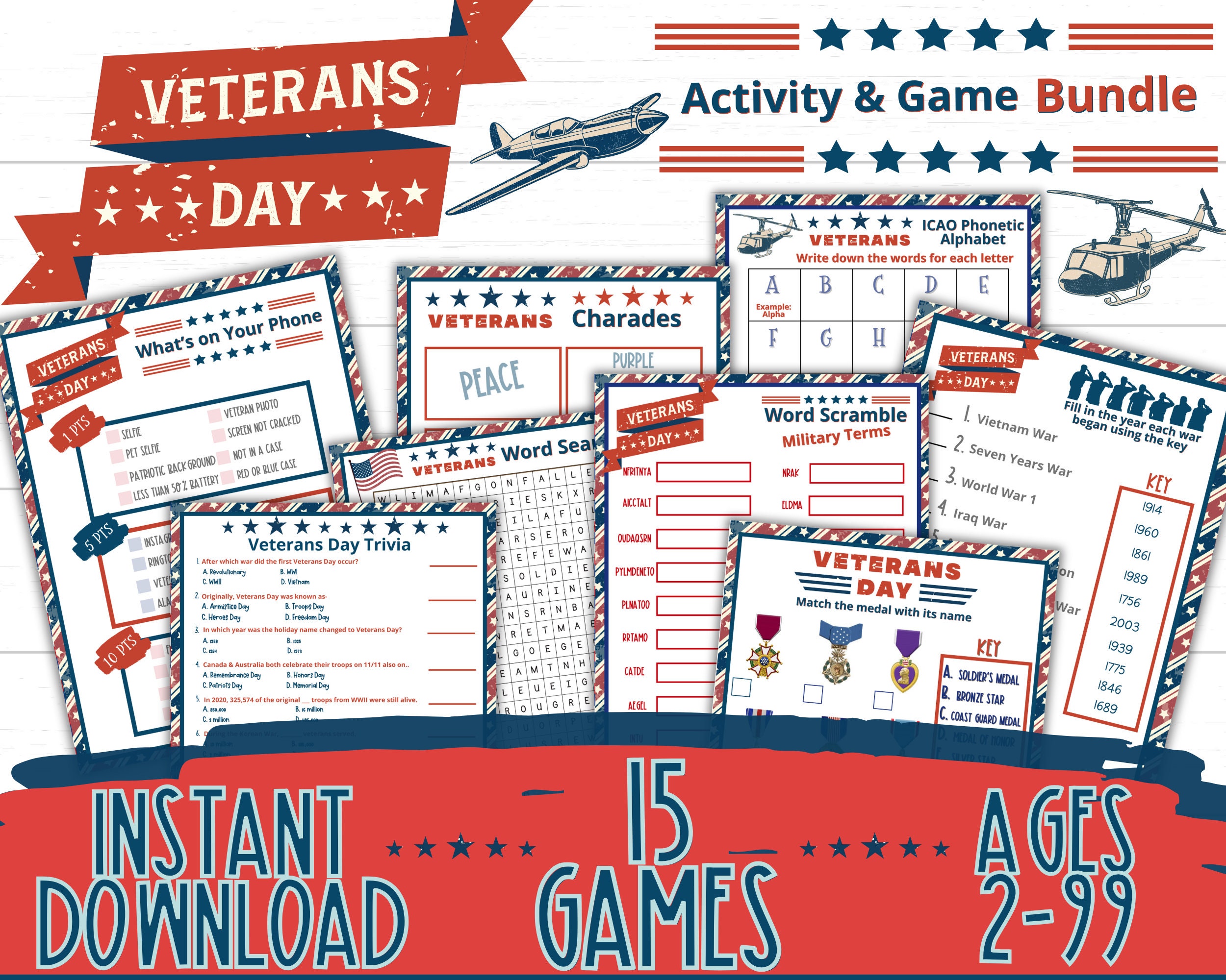 Veterans Day Games Printable Veterans Day Activities Party Etsy Veterans Day Games Printable Veterans Day Activities Party Etsy