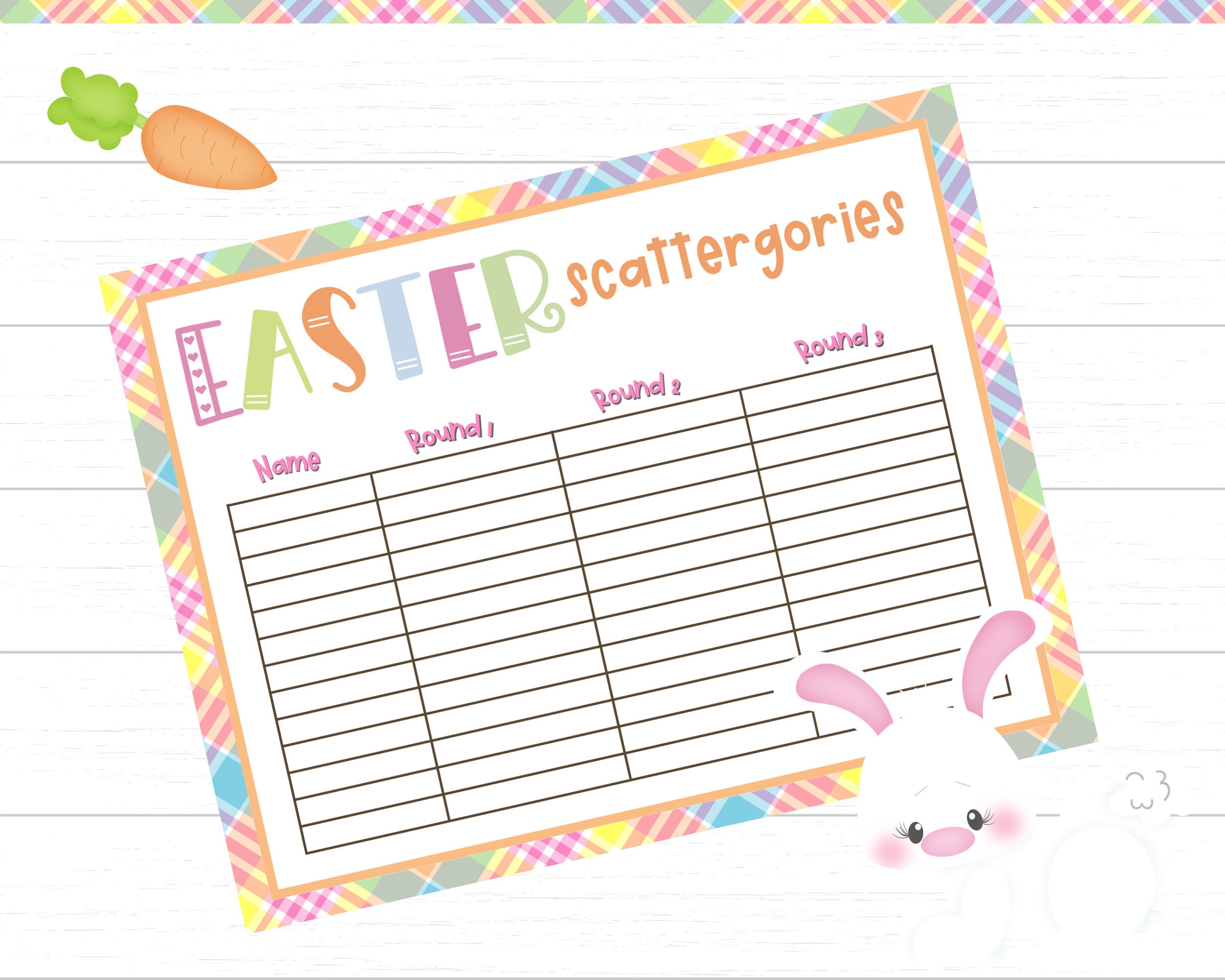 Easter Scattergories Printable Game Easter Scattergories Kids Easter ...
