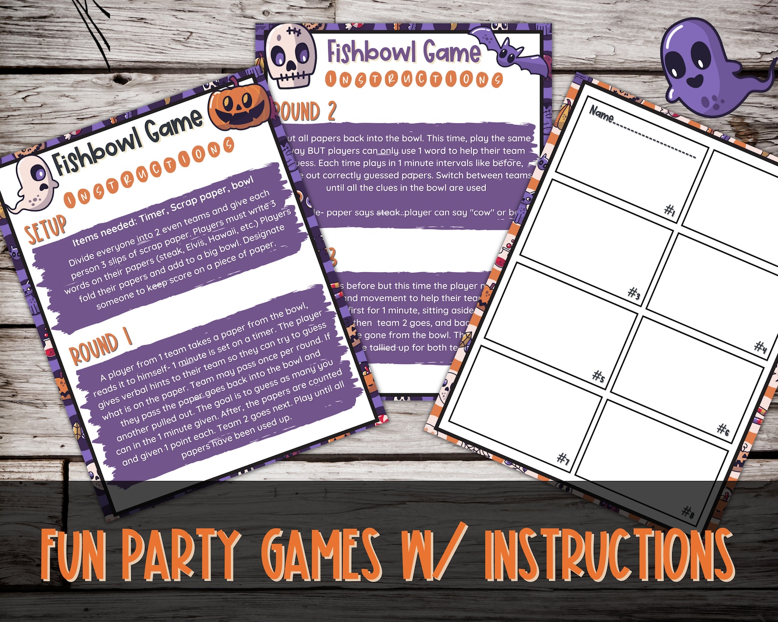 Kids Halloween Party Game, Halloween Party Games, Halloween Game Bundle ...