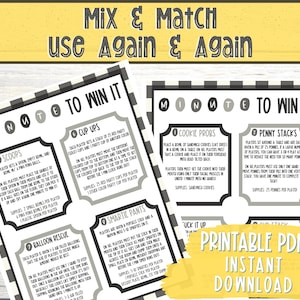 Minute to Win It Game, Party Game, Printable Party Game, Sleepover Game ...