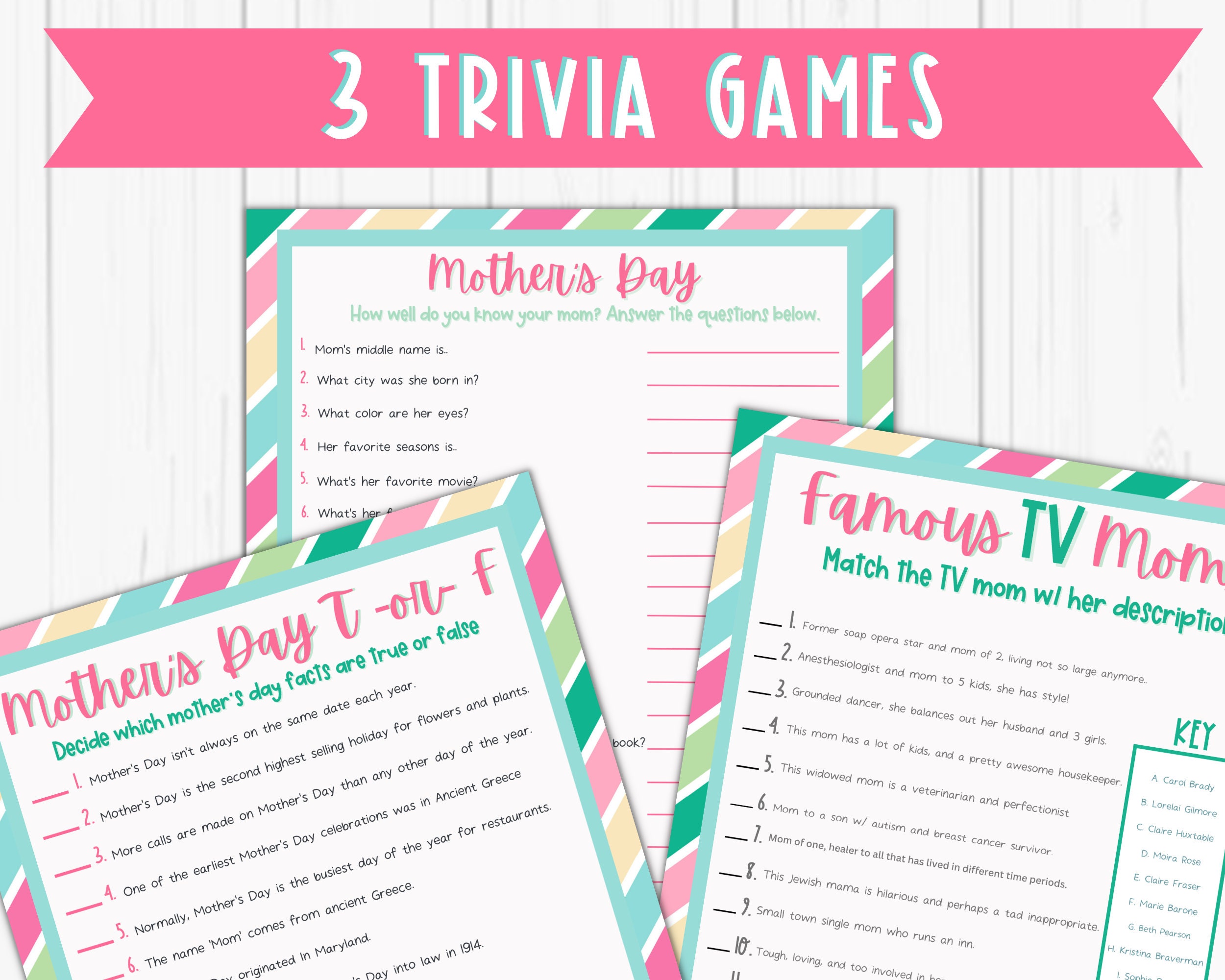Mother's Day Games | Printable Mother's Day Game Bundle | Party Games ...