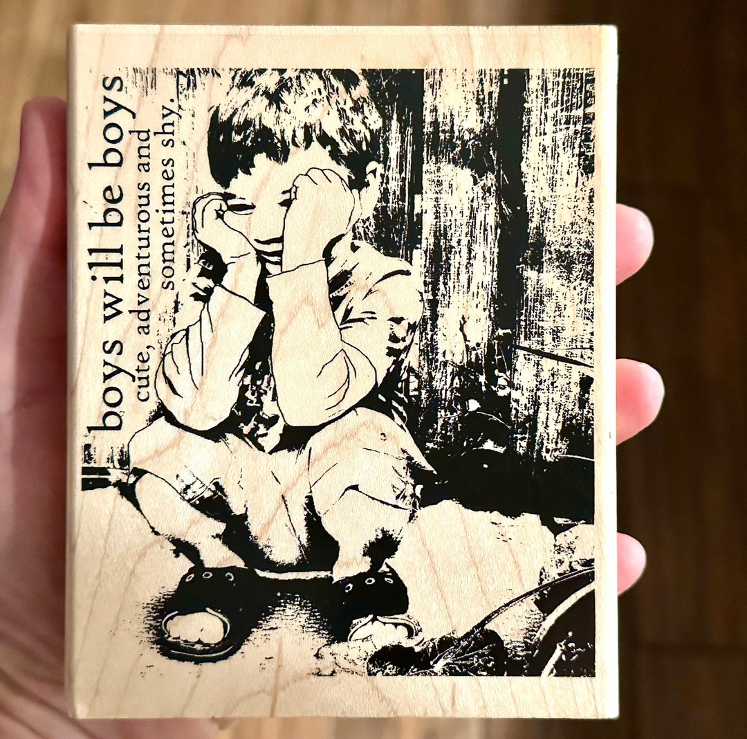 Boys Will Be Boys Cornish Heritage Farms Rubber Stamp made in USA - Etsy