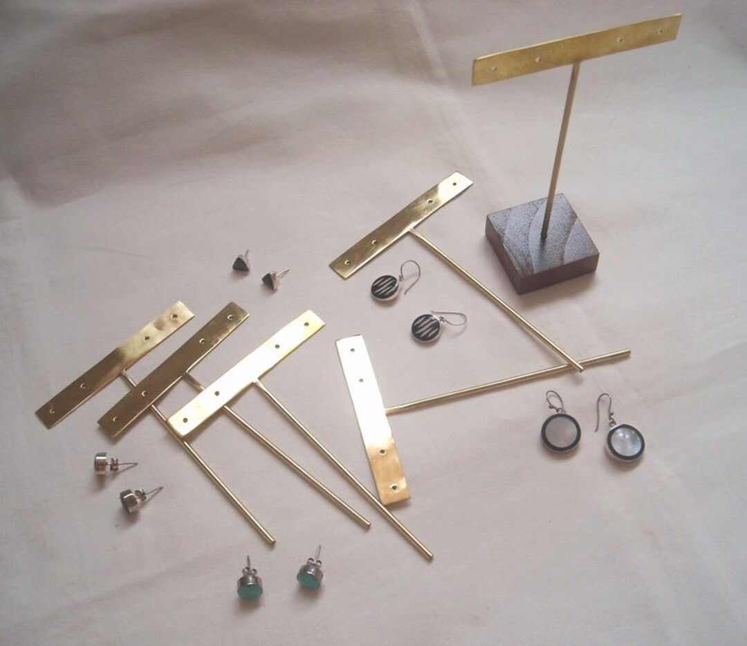 5 Pcs. GOLD COLOR STUD Earrings Component (for 2 Pair) #jewelrydisplays ...