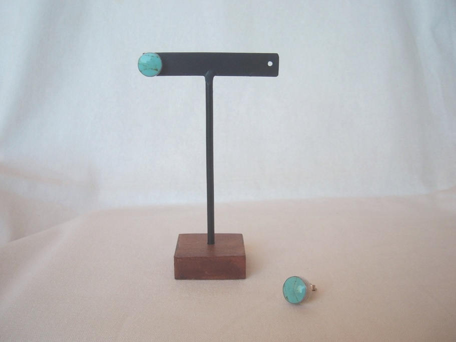 5 Pcs. STUD EARRING Display and Teak Wood Base Iron Stud - Etsy