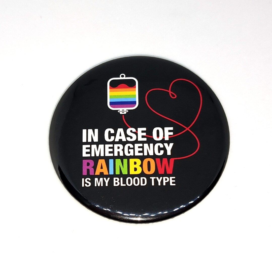 Rainbow is My Blood Type LGBTQIA Pride Button Badges Pins - Etsy