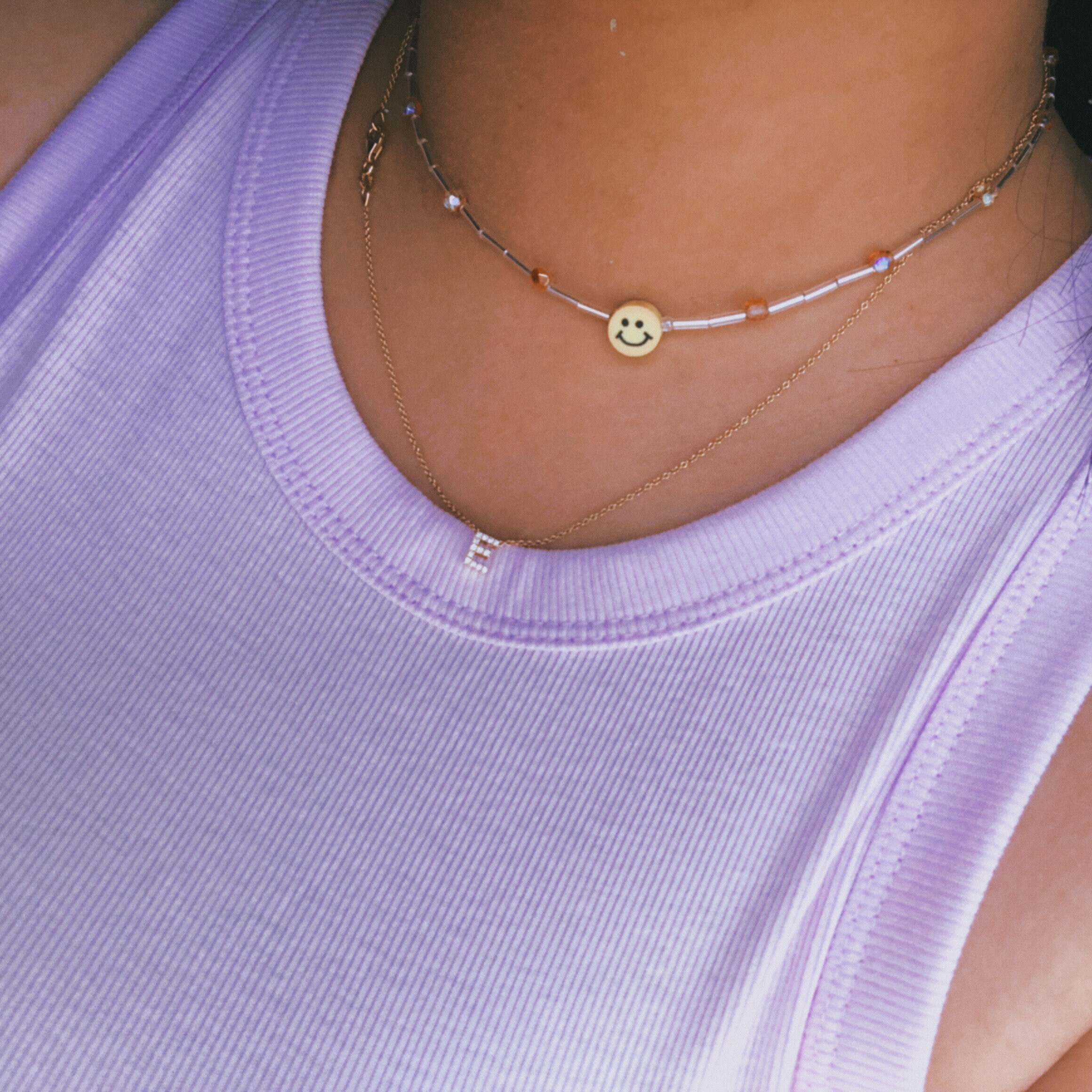 Collar de cara feliz collar de plata cara feliz / gargantilla | Etsy