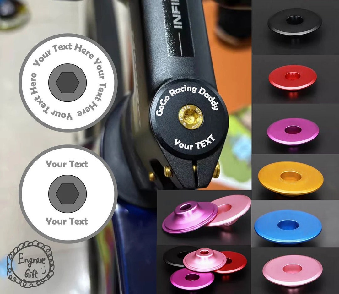 Personalized Monogrammed Bike Headset Cap for Cyclists - Custom Text ...