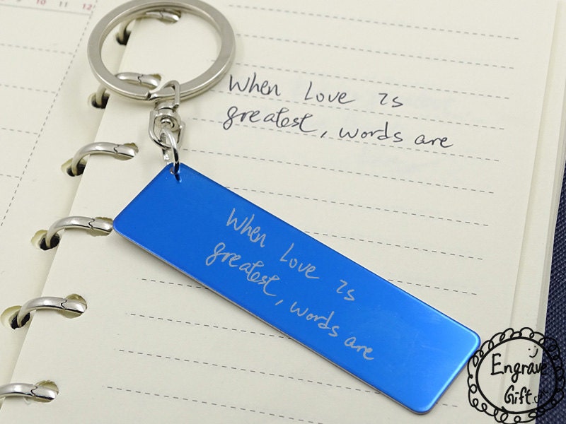 Customized Car Key Engraved Handwriting Your Handwritten - Etsy