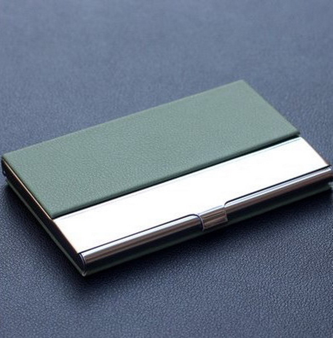 Engraved Leatherette Business Card Holder - Personalized Wallet Case ...